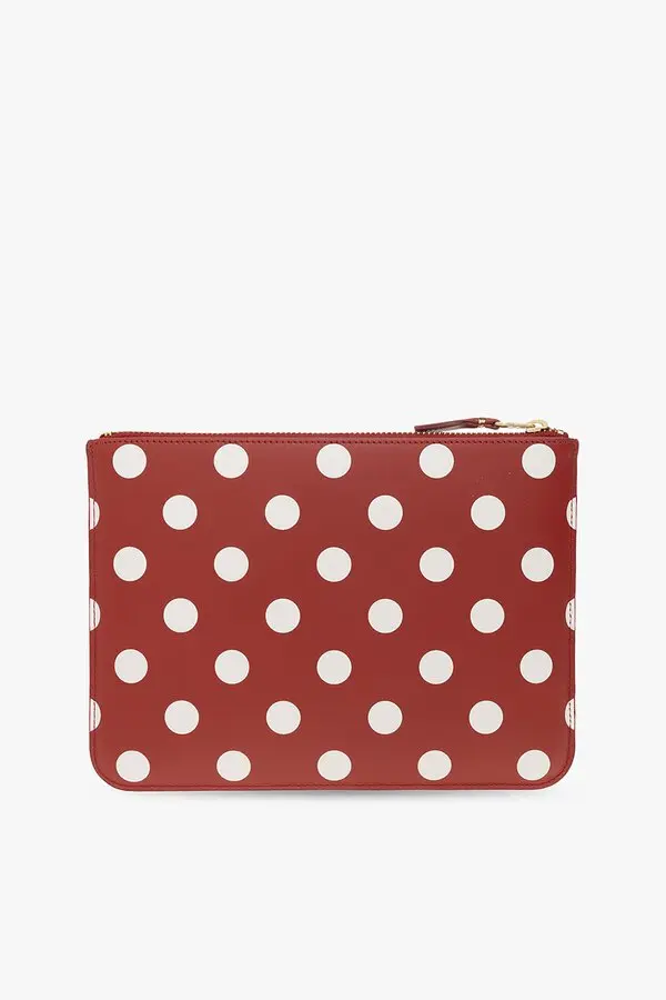 Comme Des Garçons Polka Dot Leather Pouch - Red