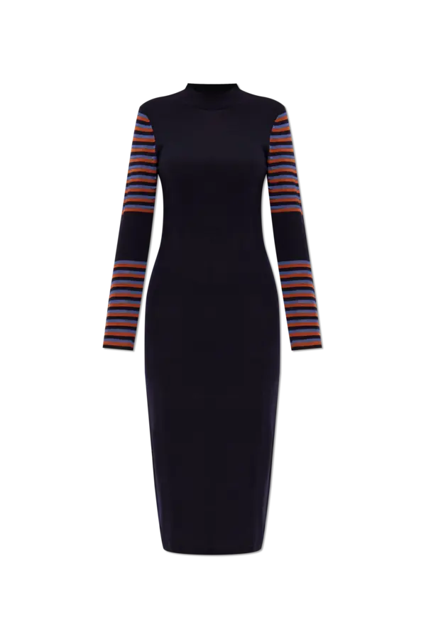 Paul Smith Fitted Wool Midi Dress - Navy Blue