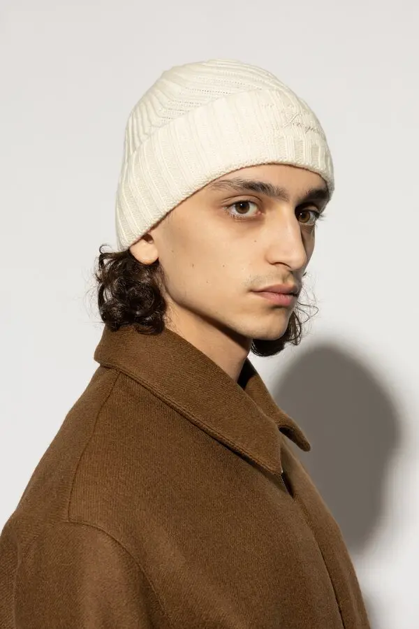 Jacquemus Tourni" Knit Cashmere-merino Wool Cap - Cream