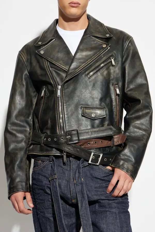 Dsquared2 X Magliano Leather Biker Jacket