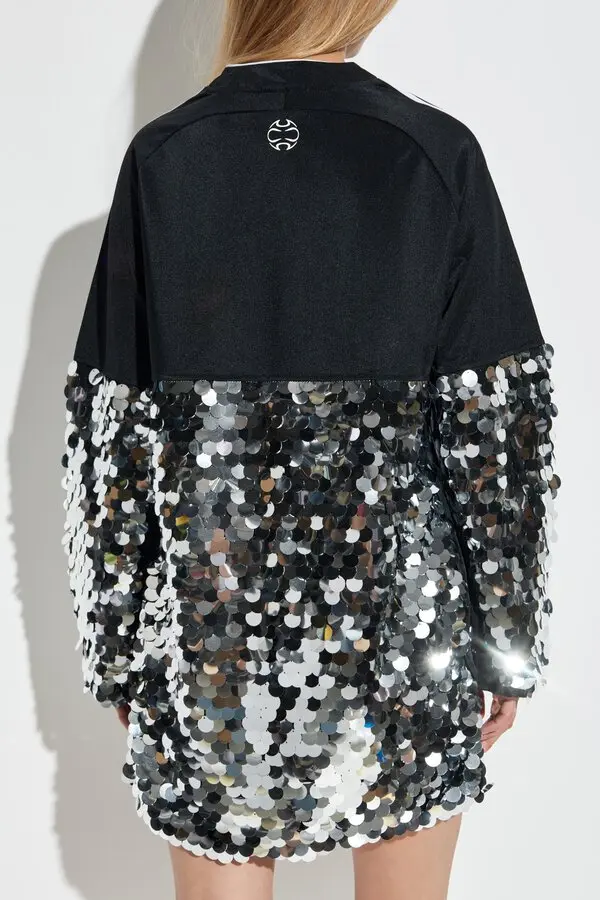 adidas sequin mini dress RARE Y2K Jeremy Scott Adidas Blue Sequin Sports Jersey Party Dress