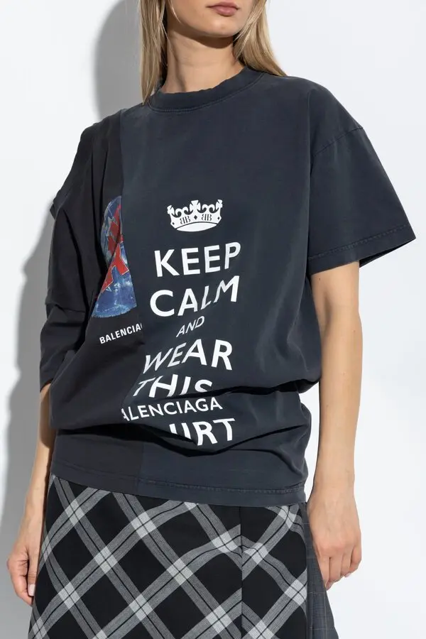 Balenciaga Printed T-shirt With Asymmetrical Design