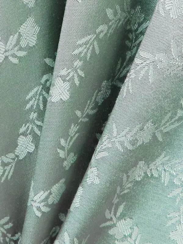 DÔEN Ginette Floral-jacquard Satin Midi Dress