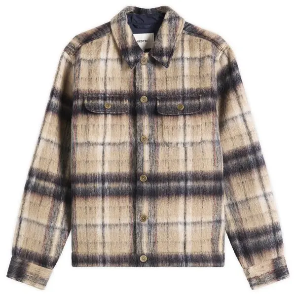 KESTIN Haston Jacket - Oat Check Brushed Wool