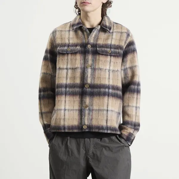 KESTIN Haston Jacket - Oat Check Brushed Wool
