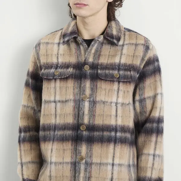 KESTIN Haston Jacket - Oat Check Brushed Wool