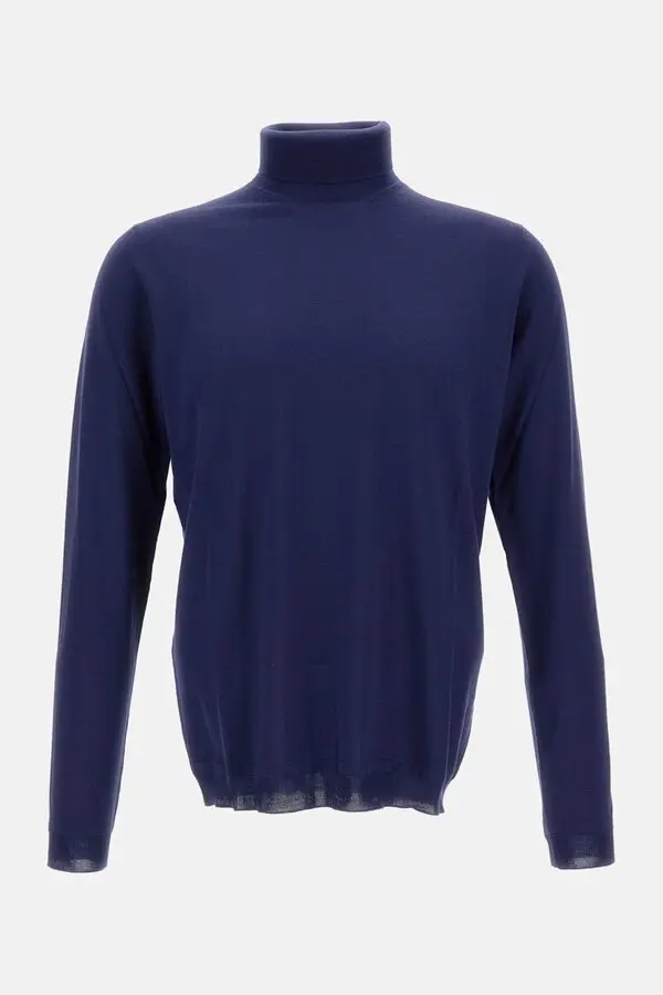 GOES BOTANICAL Extra Fine Merino Wool Turtleneck Sweater - Blu