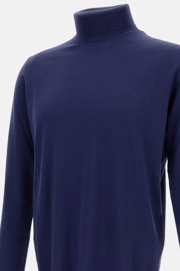 GOES BOTANICAL Extra Fine Merino Wool Turtleneck Sweater - Blu