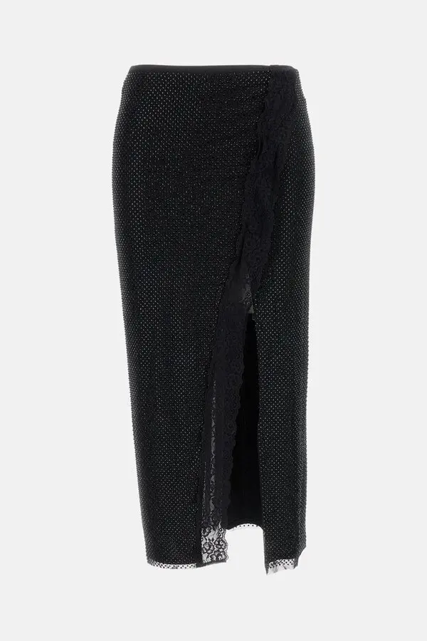 SELF-PORTRAIT Mini Dress With Crystal Trims - Black