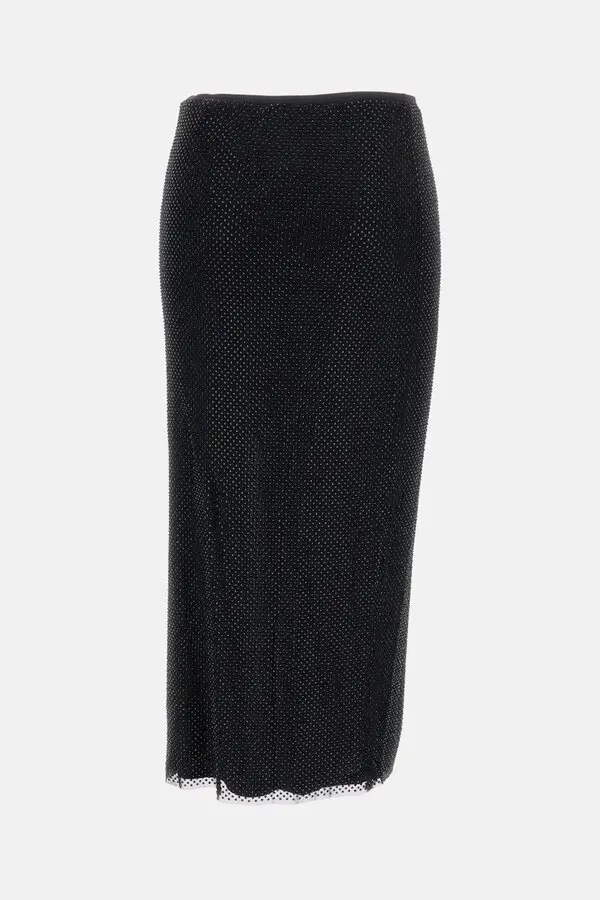 SELF-PORTRAIT Mini Dress With Crystal Trims - Black