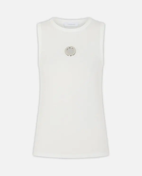 Rabanne Logo Metallic Tank Top