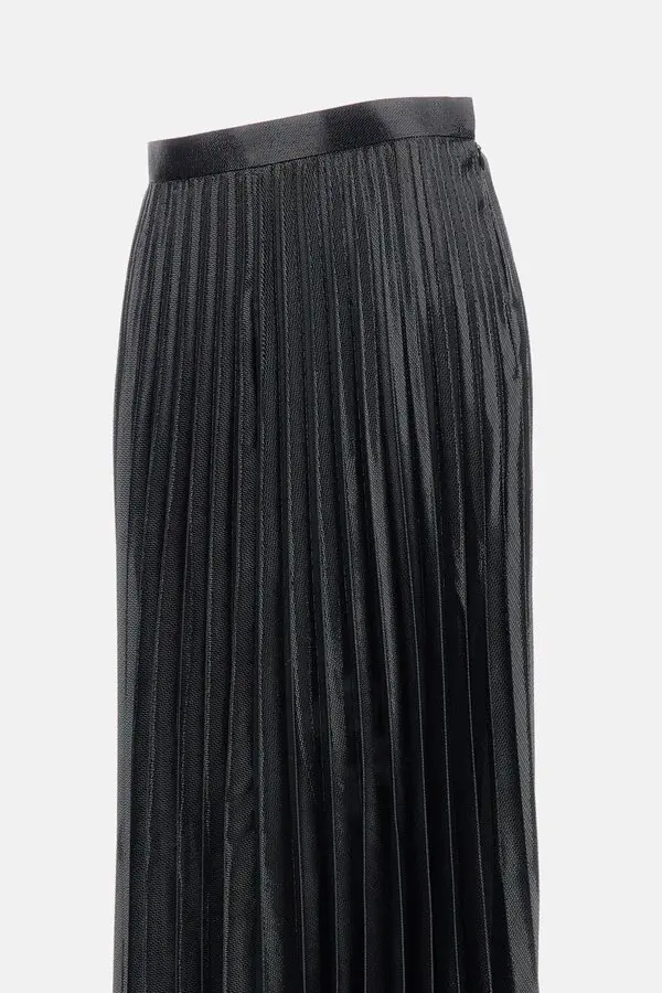 Junya Watanabe Midi Length Pleated Skirt - Black