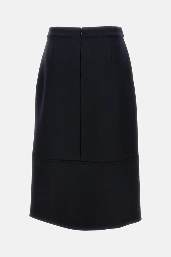 Plan C Wool Blend Skirt - Blue