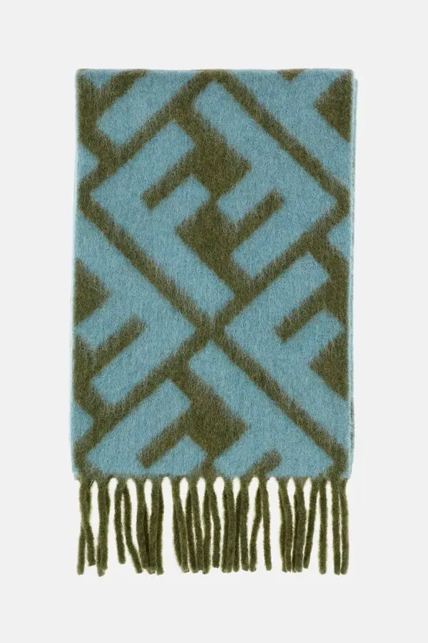Fendi Ff Alpaca Scarf - Green