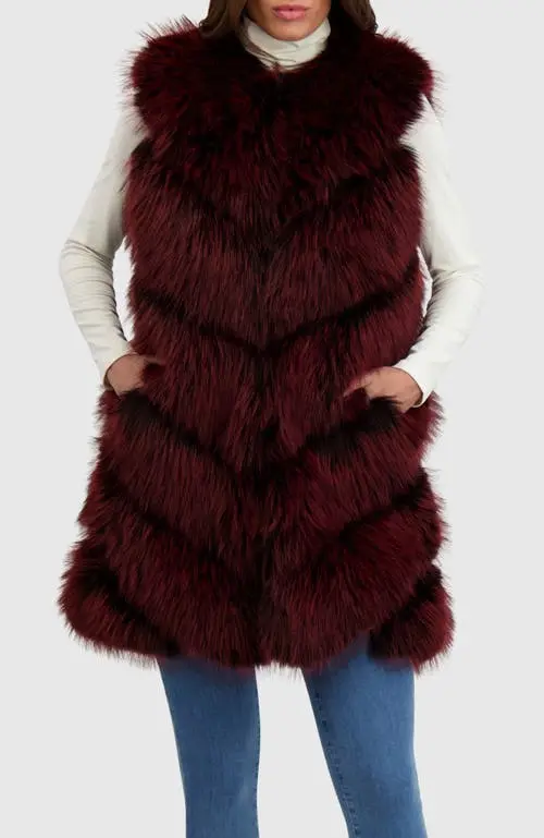 LYLA GRANT Fur-free Fox Vest - Wine