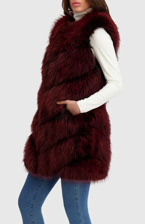 LYLA GRANT Fur-free Fox Vest - Wine