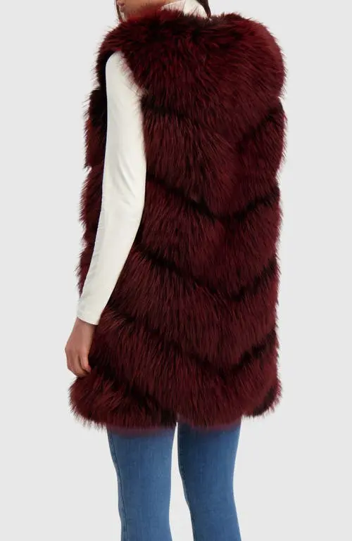 LYLA GRANT Fur-free Fox Vest - Wine