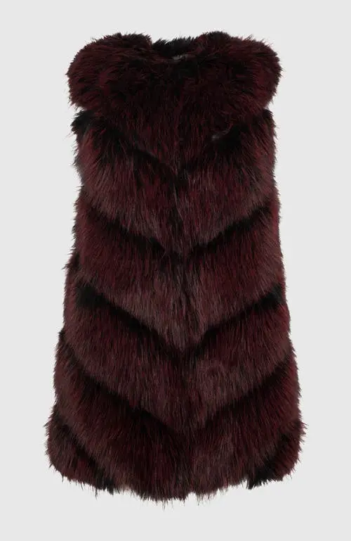 LYLA GRANT Fur-free Fox Vest - Wine