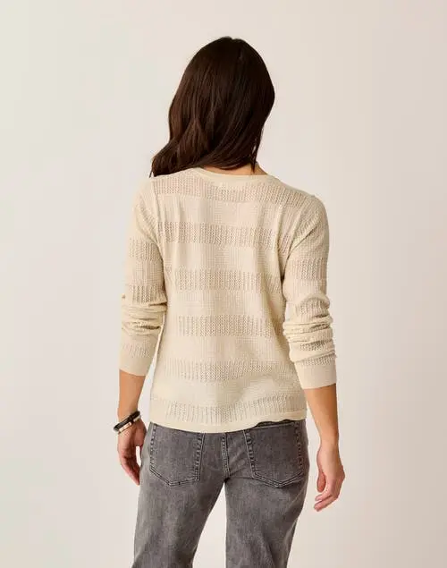 CAVE DESIGNS Amara Pointelle Sweater - Birch