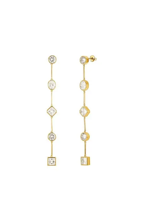 UNTAMED PETALS Carmela Bezel Crystal Drop Earrings - Gold