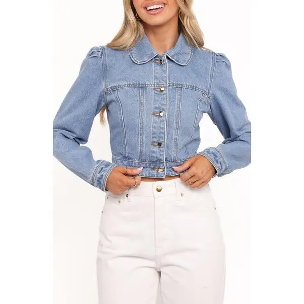 PETAL & PUP Faun Denim Crop Jacket
