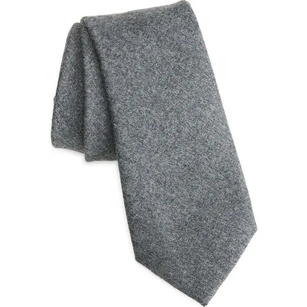 Canali Heathered Wool Flannel Tie - Grey