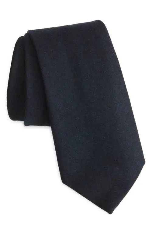 Canali Brushed Wool Tie - Navy