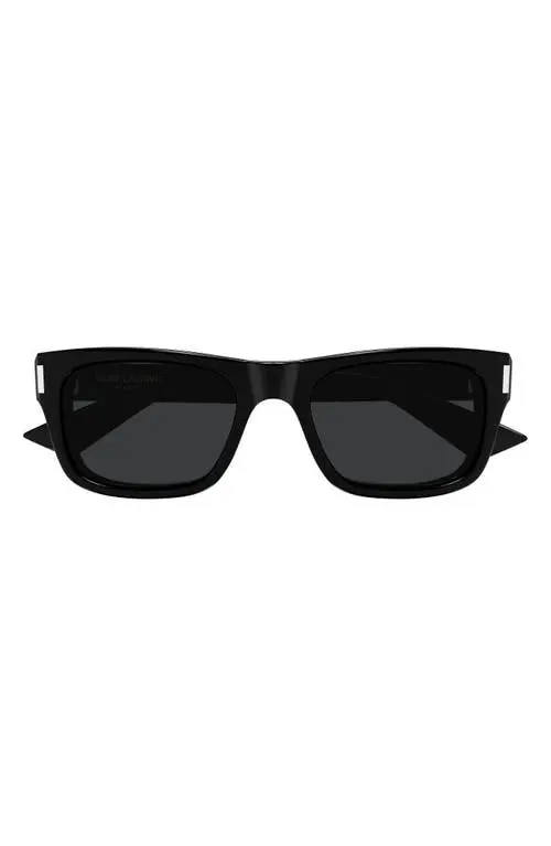 Saint Laurent 53mm Rectangular Sunglasses - Black