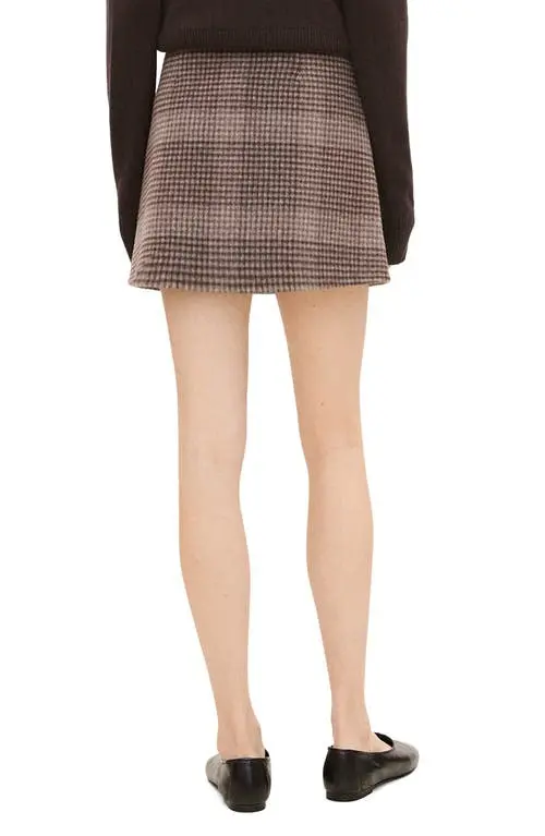 Theory Plaid Wool And Cashmere Miniskirt