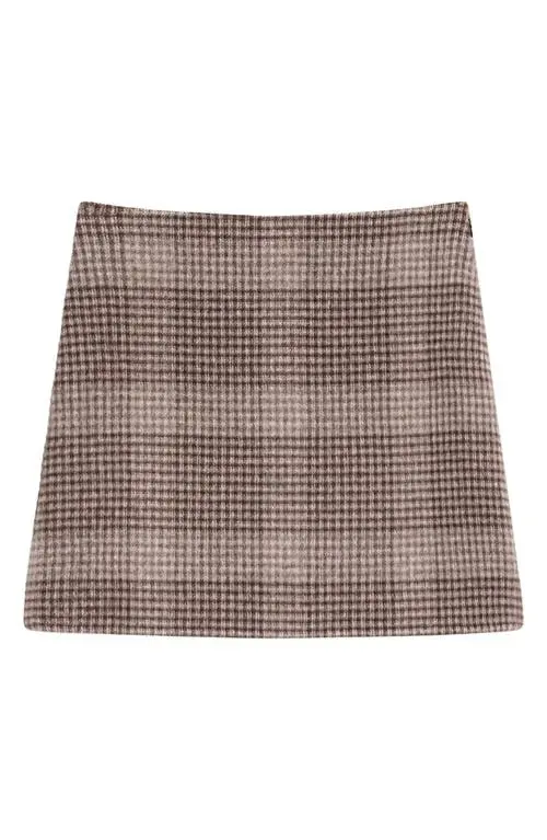Theory Plaid Wool And Cashmere Miniskirt