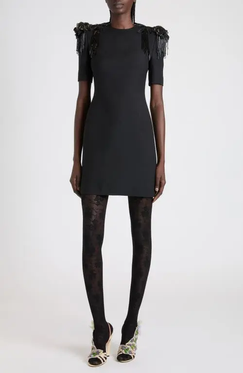Valentino Garavani Embellished Crepe Couture Minidress
