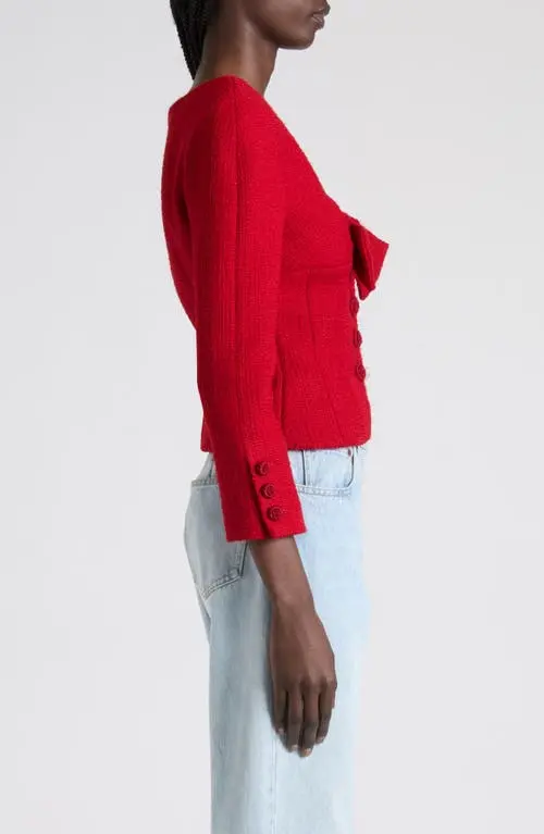 Valentino Garavani Bow-detailed Tailored Tweed Jacket - Red