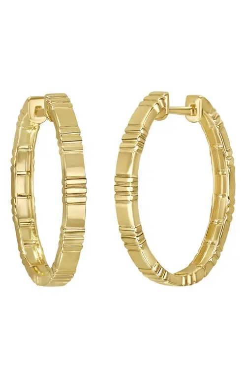 Bony Levy 14k Gold Textured Hoop Earrings - 14k Yellow Gold