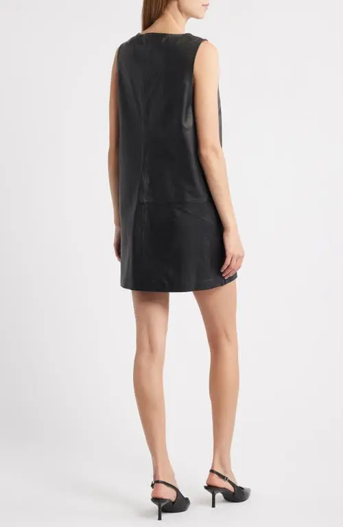 FRAME The Pinafore Leather Minidress