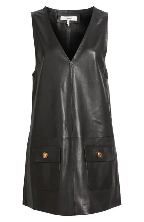 FRAME The Pinafore Leather Minidress