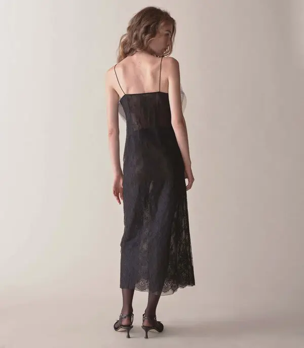 HMD Aurina Floral Lace Midi Dress With Tulle Bow