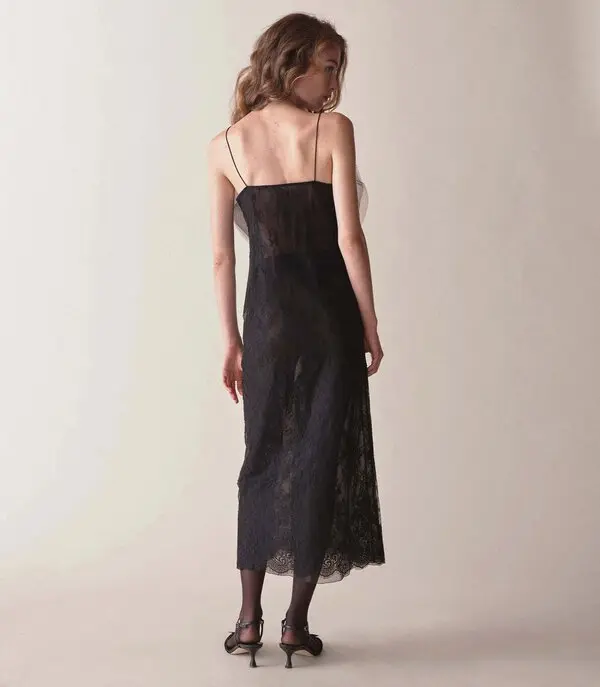 HMD Aurina Floral Lace Midi Dress With Tulle Bow