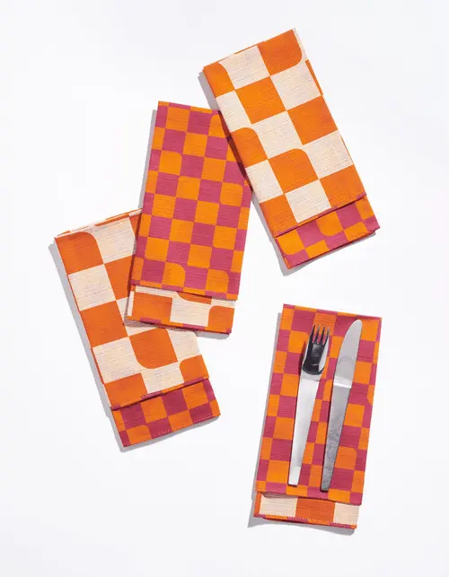 TORTUGA FORMA Checker Dinner Napkinshigh Season Set Of 4 - Sunrise