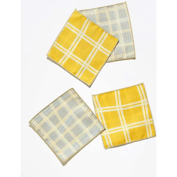 TORTUGA FORMA Grid Cocktail Napkins Set Of 4 - Sky