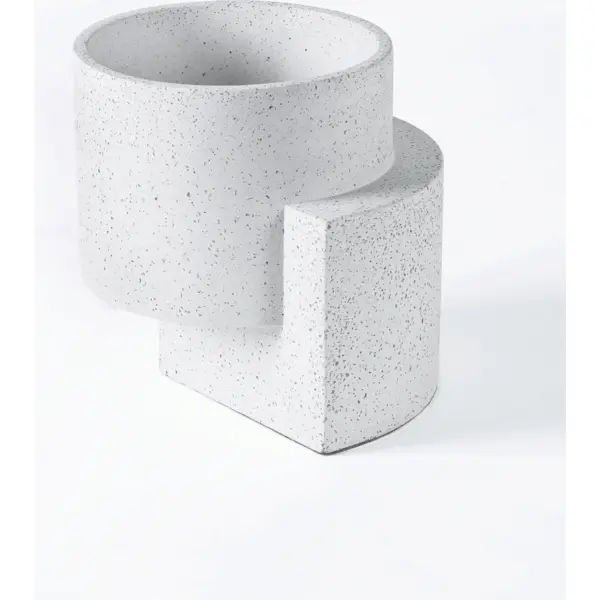 TORTUGA FORMA Platform Planter Concrete - White Terrazzo