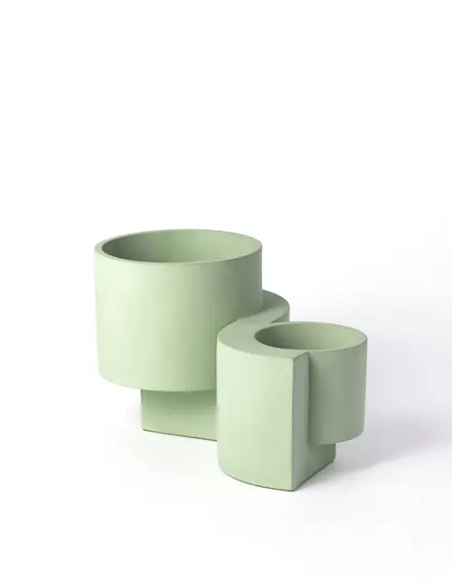 TORTUGA FORMA Platform Planter Concrete Set Of 2 - Mint