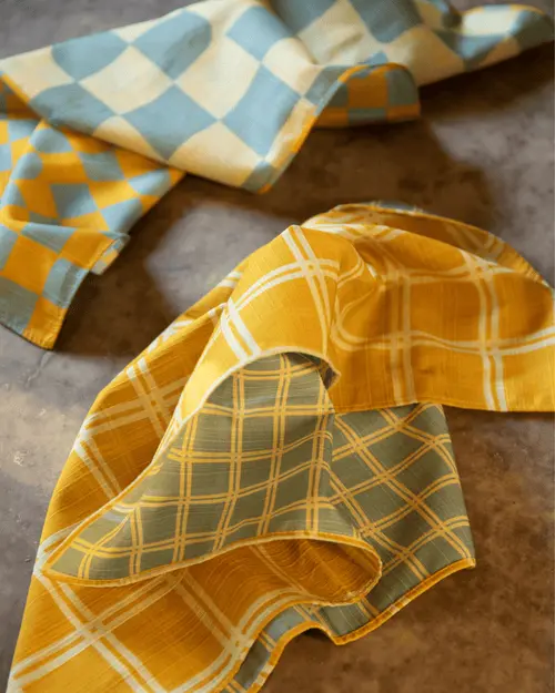TORTUGA FORMA Grid Dinner Napkinshigh Season Set Of 4 - Sky