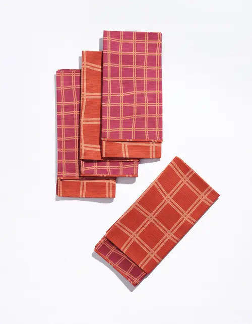 TORTUGA FORMA Grid Dinner Napkinshigh Season Set Of 4 - Vino