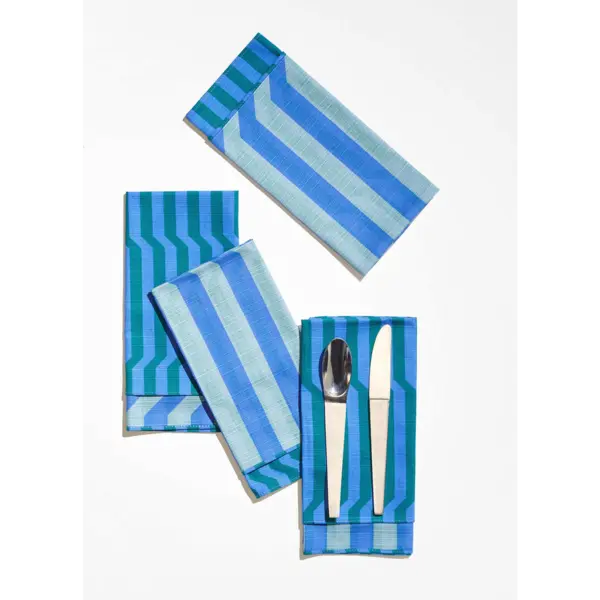 TORTUGA FORMA Stripe Dinner Napkinshigh Season Set Of 4 - Marine
