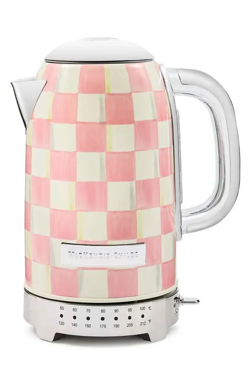 MACKENZIE-CHILDS Check Electric Kettle - Rosy
