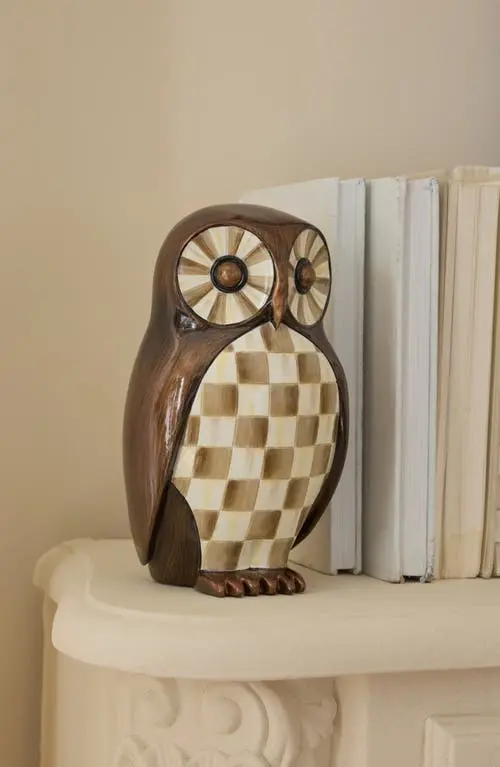 MACKENZIE-CHILDS Check Owl Figurine