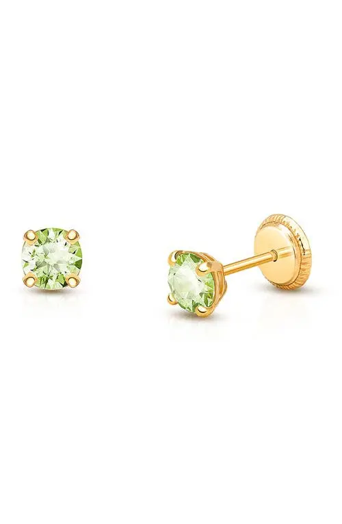 TINY BLESSINGS 14k Gold Crystal Stud Earrings - August