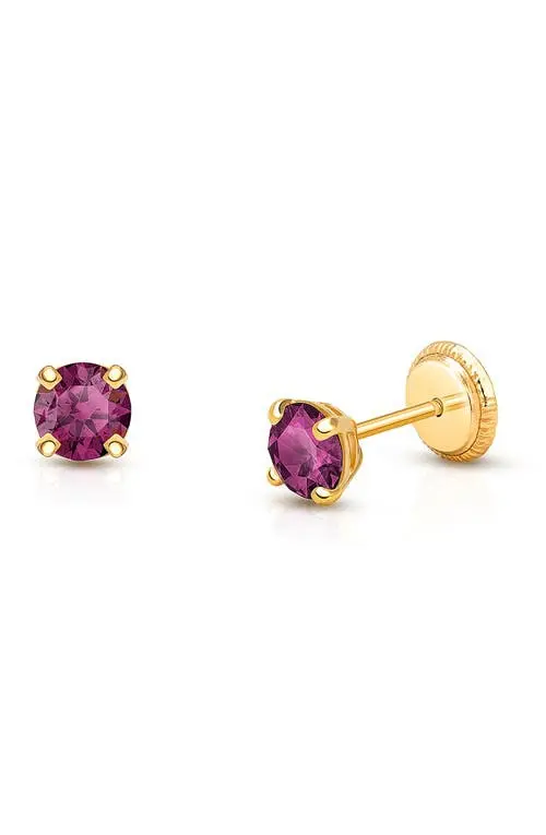 TINY BLESSINGS 14k Gold Crystal Stud Earrings - February