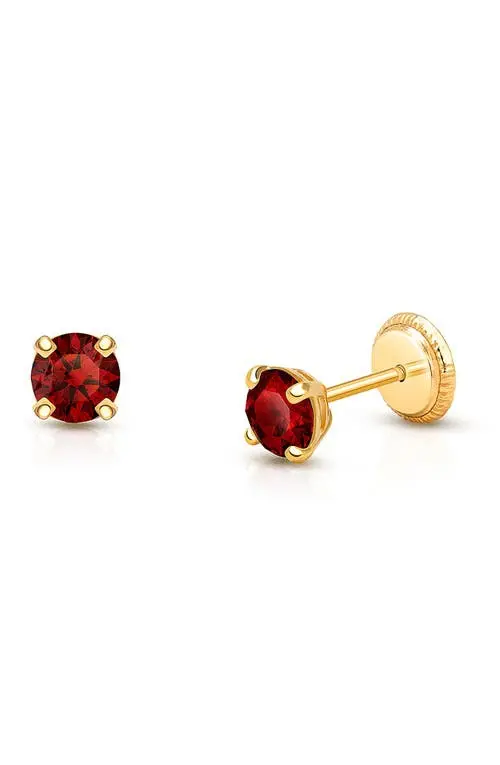 TINY BLESSINGS 14k Gold Crystal Stud Earrings - January