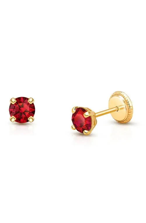 TINY BLESSINGS 14k Gold Crystal Stud Earrings - July